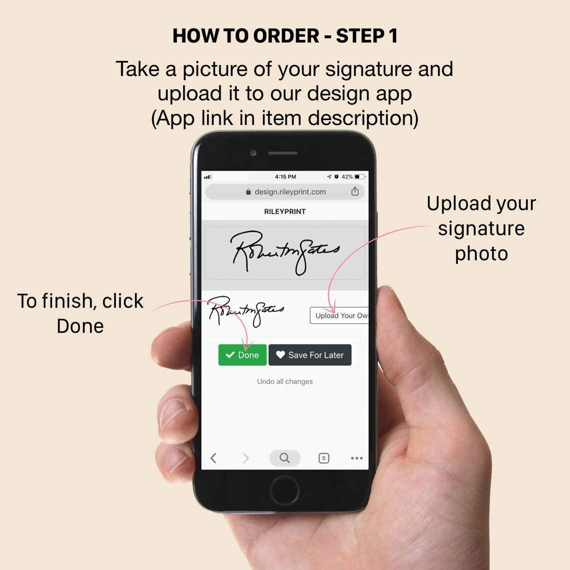 Custom Signature Stamp // Self Inking Signature Stamps, Handwriting ...