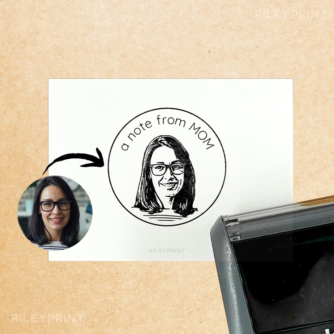 Personalized Mom Message Stamp // Custom Portrait Stamp, Notes From Mom ...