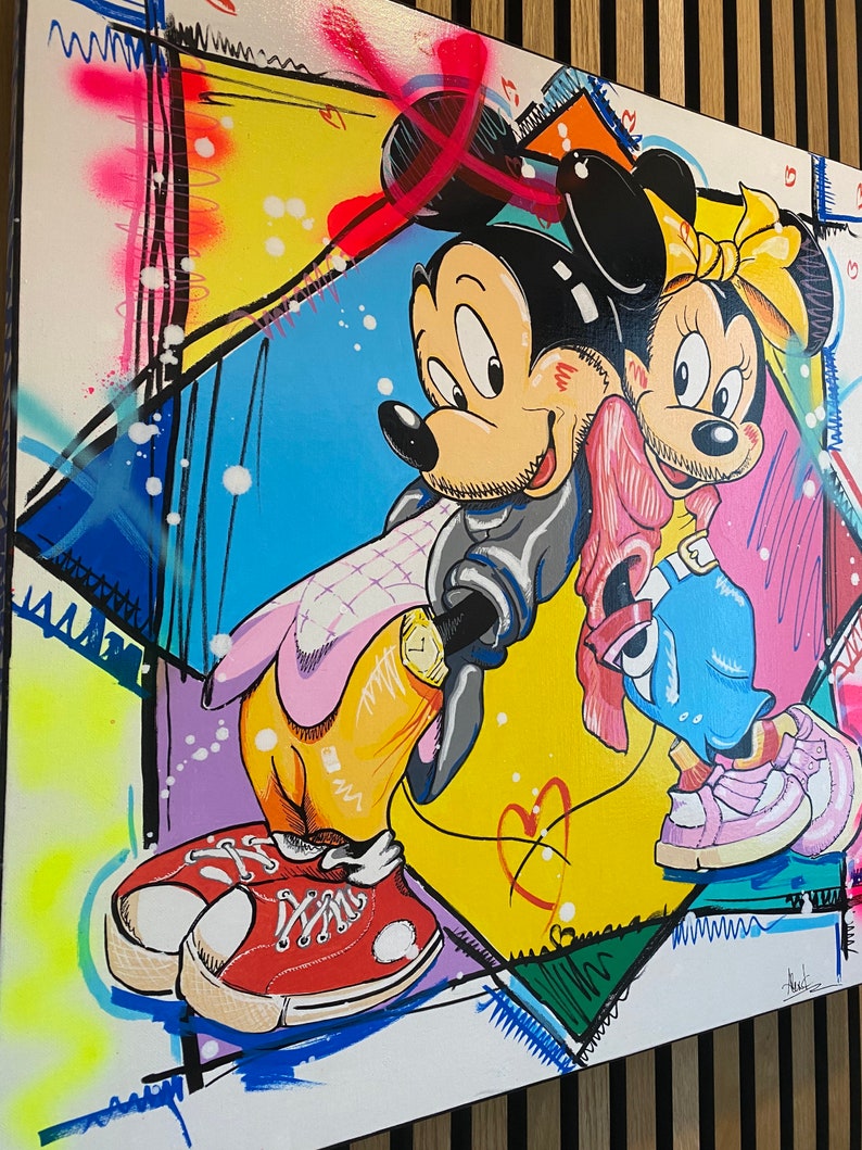 Mickey and Minnie Mouse Pop Art on Leinwand Original Vom Künstler 60x60 ...