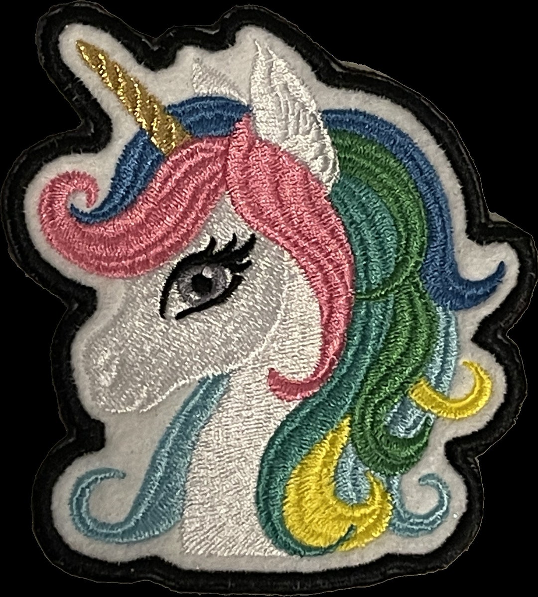 Rainbow Unicorn Embroidered Patch Iron On Or Sew Etsy