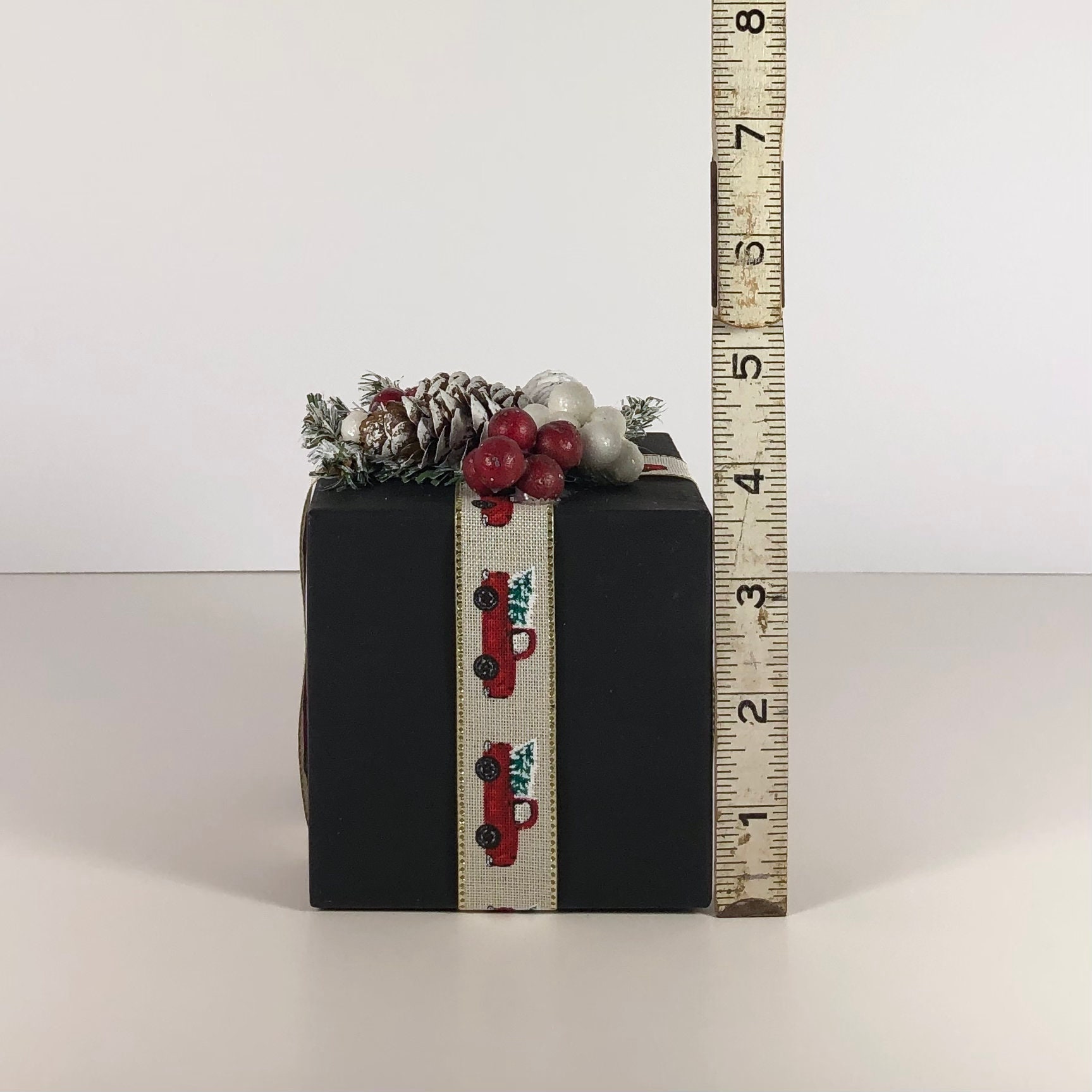 Set of Two Sizes Wood Cube Decorative Christmas Presents With - Etsy