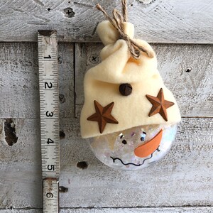 Snowman With Stocking Cap Christmas Tree Ornament.primitive Christmas ...