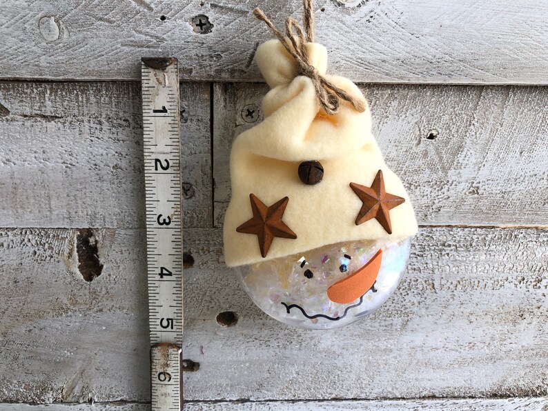 Snowman With Stocking Cap Christmas Tree Ornament.primitive Christmas ...