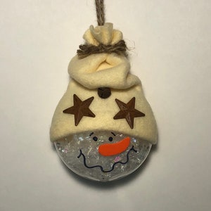 Snowman With Stocking Cap Christmas Tree Ornament.primitive Christmas ...