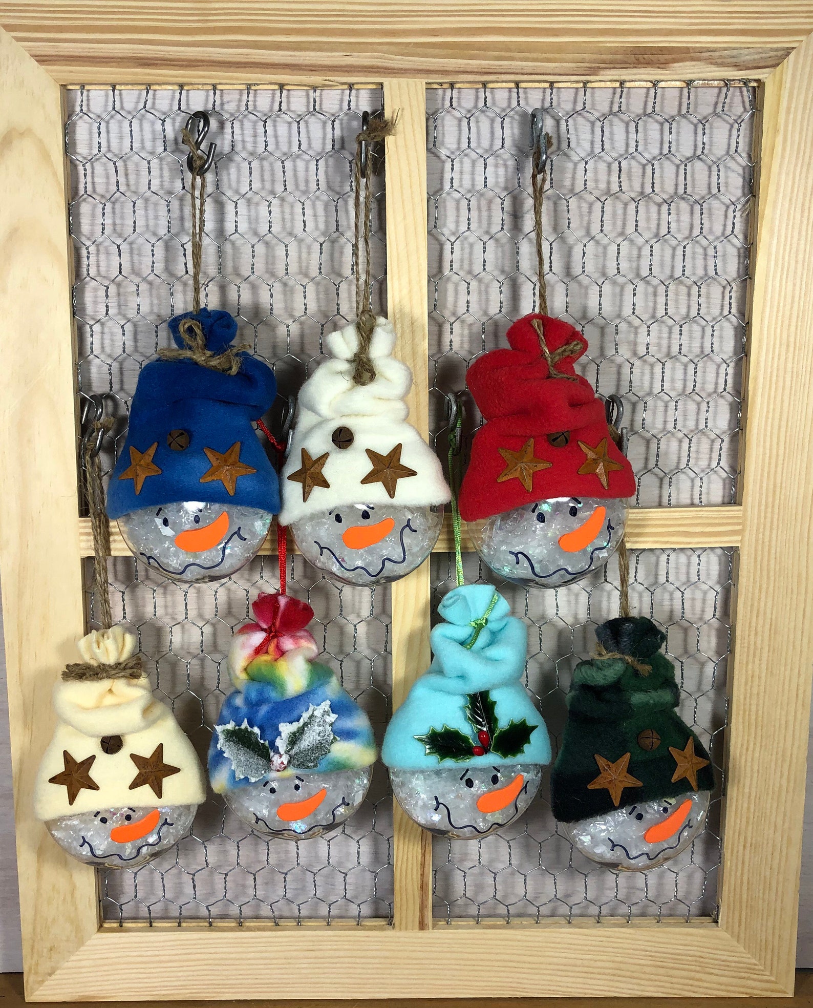 Snowman With Stocking Cap Christmas Tree Ornament.primitive | Etsy