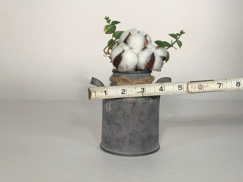 Galvanized Milk Can with Cotton Eucalyptus.Primitve | Etsy