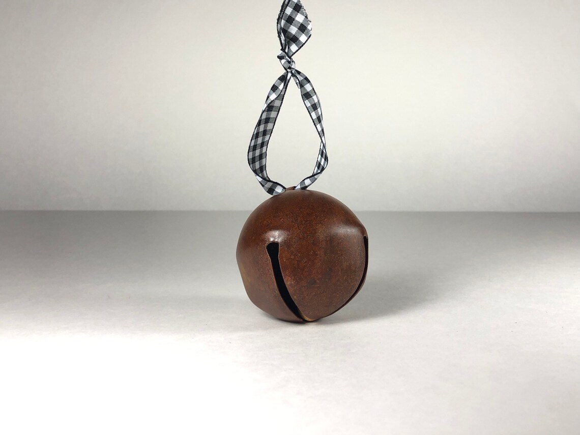 Rusty Bells With Homespun Ribbon Hanger - Set of 3.rustic Christmas ...