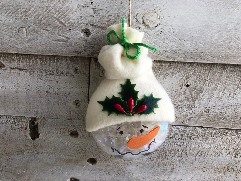 Snowman with Stocking Cap Christmas Tree Ornament.Primitive | Etsy