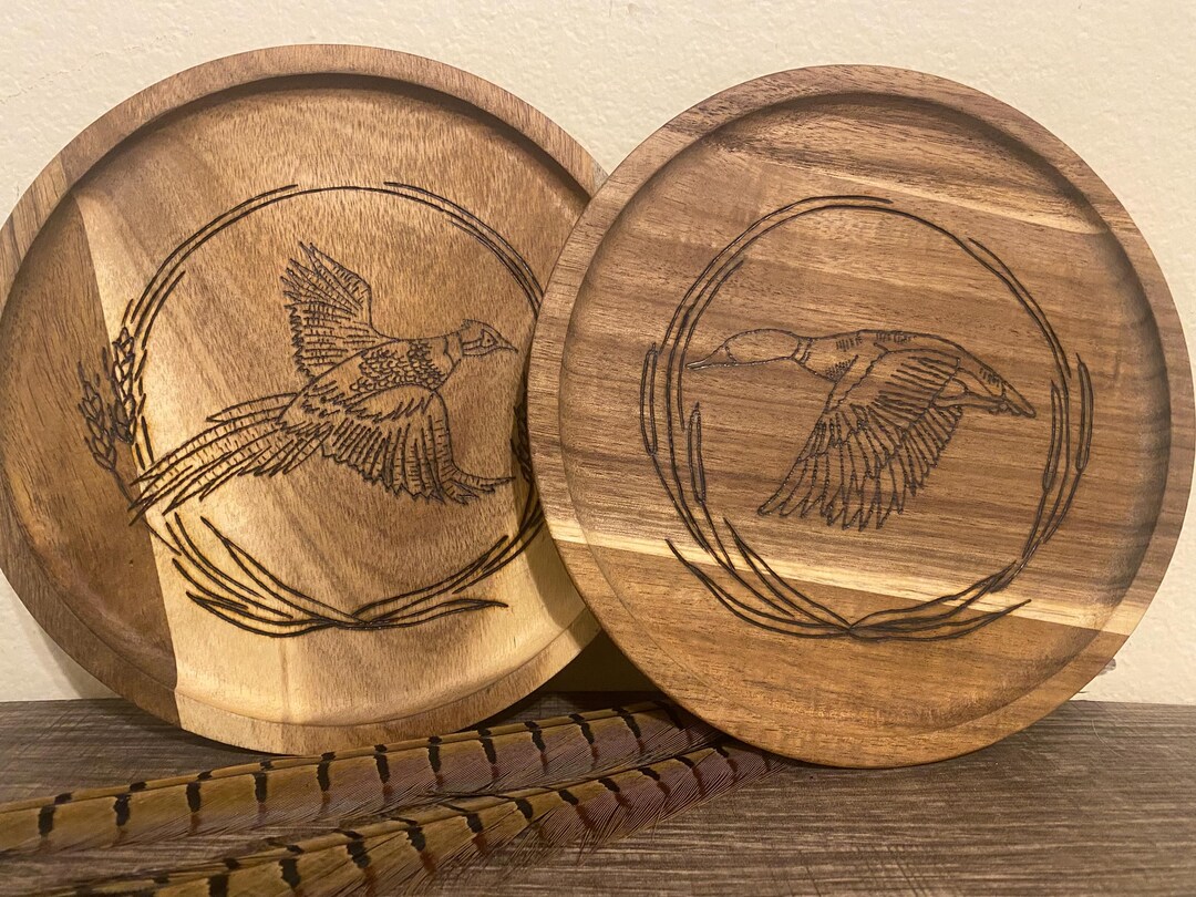Pheasant and Mallard Wood Burned Plates - Etsy