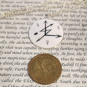 Chaos Magic Ellis Sigil Necklace With Alchemy Symbols - Etsy