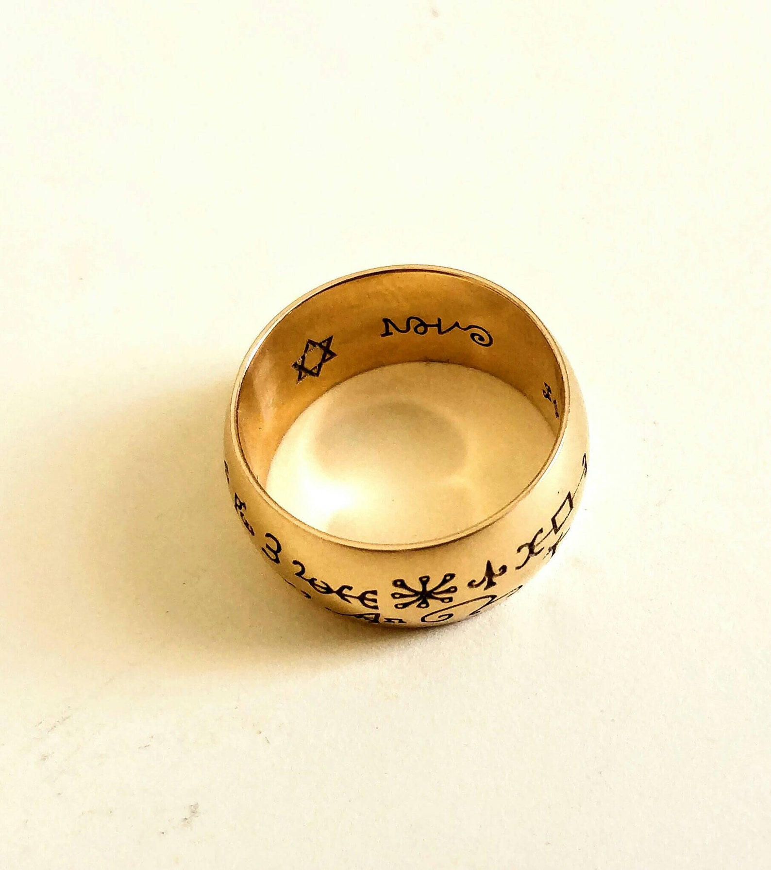 Alchemy Solomon Crown Magic Ring 18k Gold Goetia Amulet - Etsy
