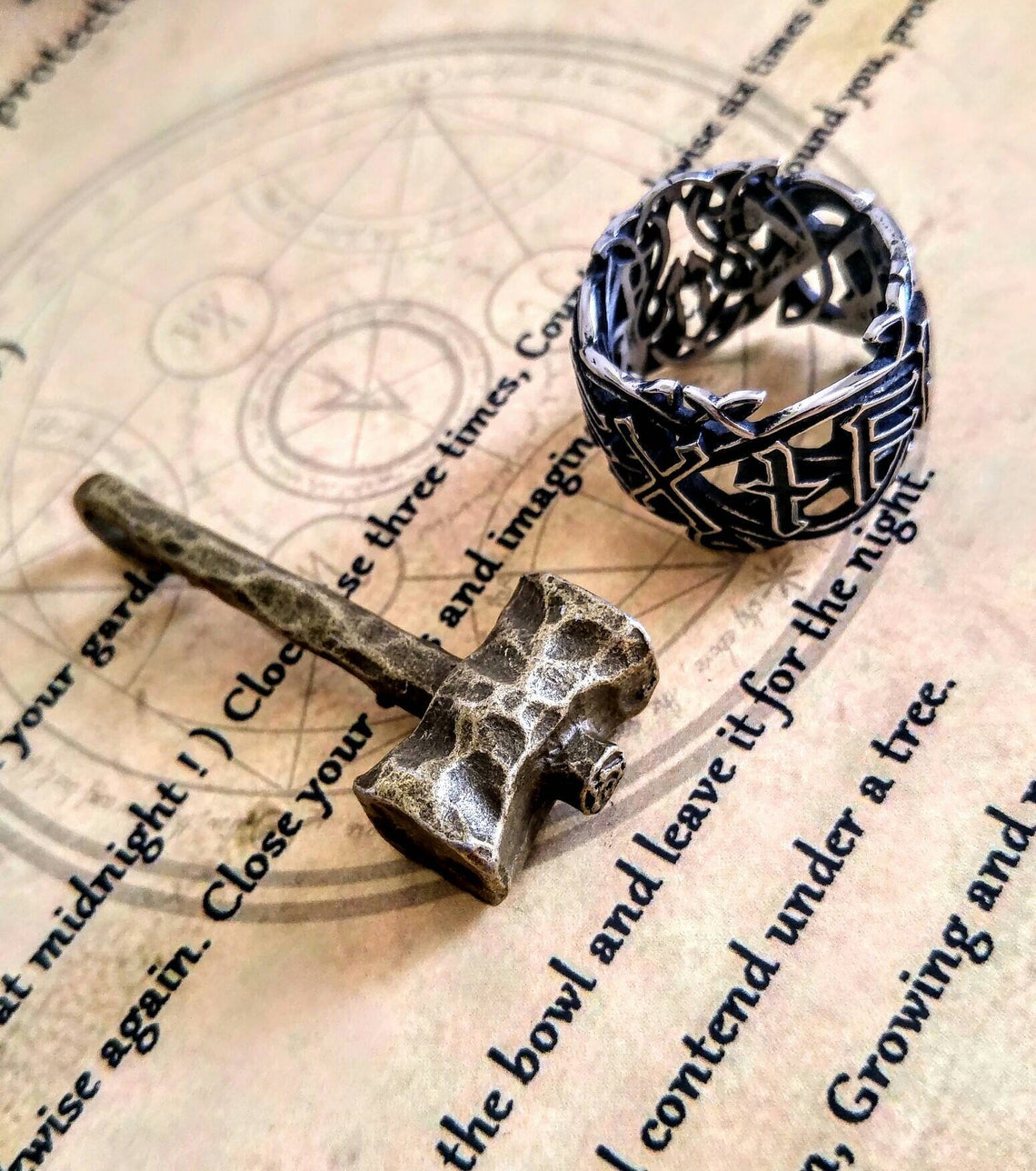 Celtic Dark Magic Ring Rune Witchcraft Druids Amulet Wicca | Etsy