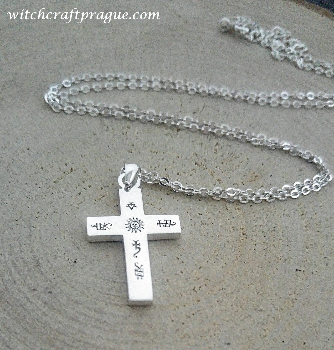 Cross Necklace Protection Amulet, Witchcraft Customized Talisman, 925 ...