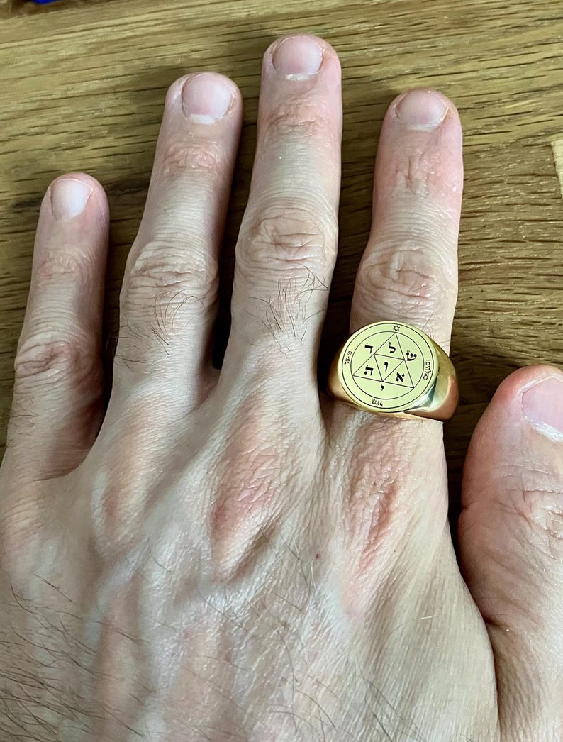 Third Pentacle of Mars Ring, Seal of Solomon Amulet - Etsy
