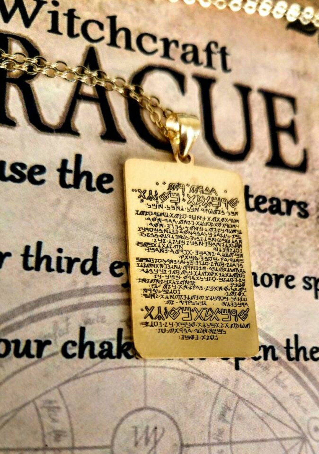 The Emerald Tablet of Hermes Necklace Alchemy Talisman Witchcraft ...