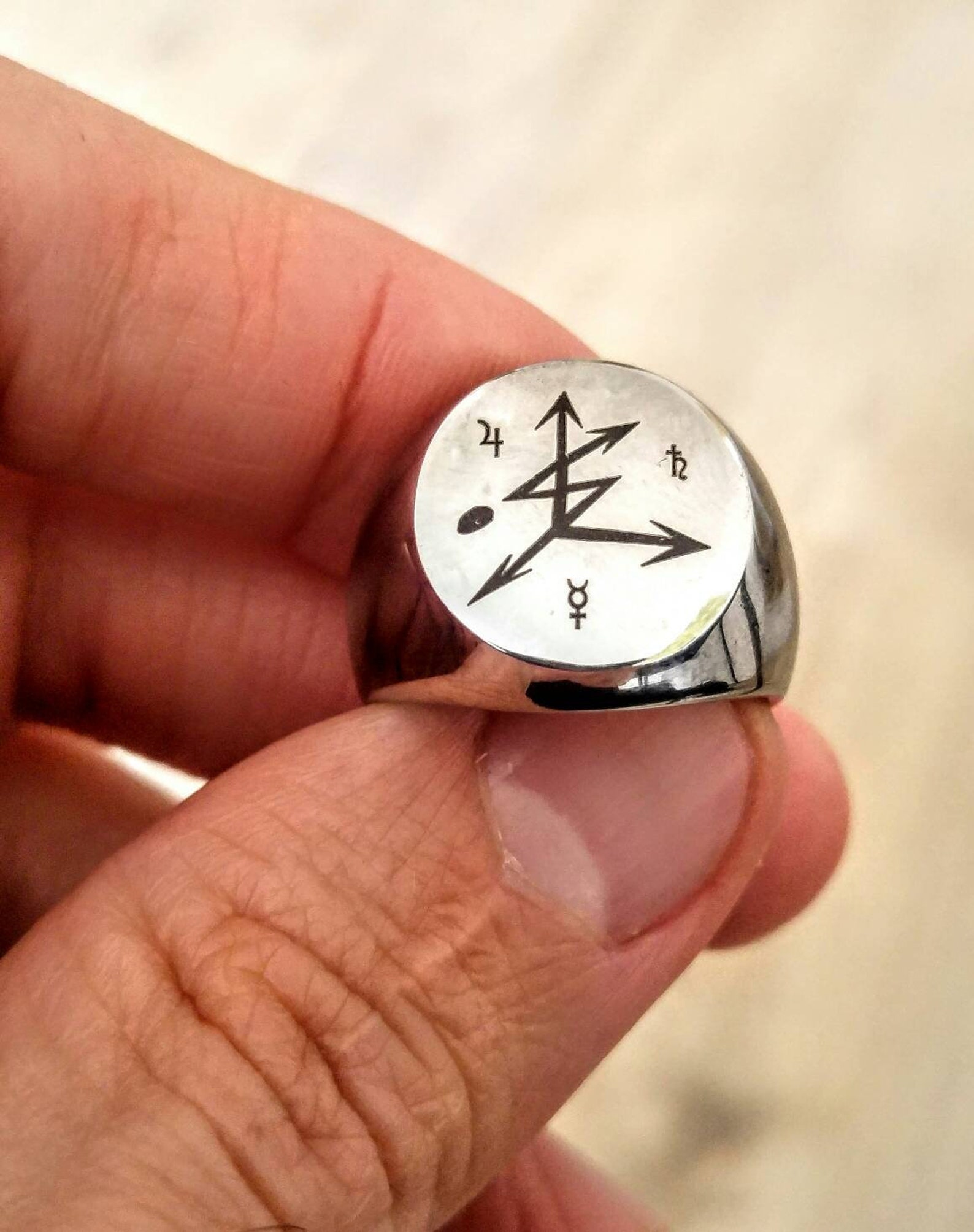 Chaos magic Ellis sigil ring with Alchemy symbols witchcraft | Etsy