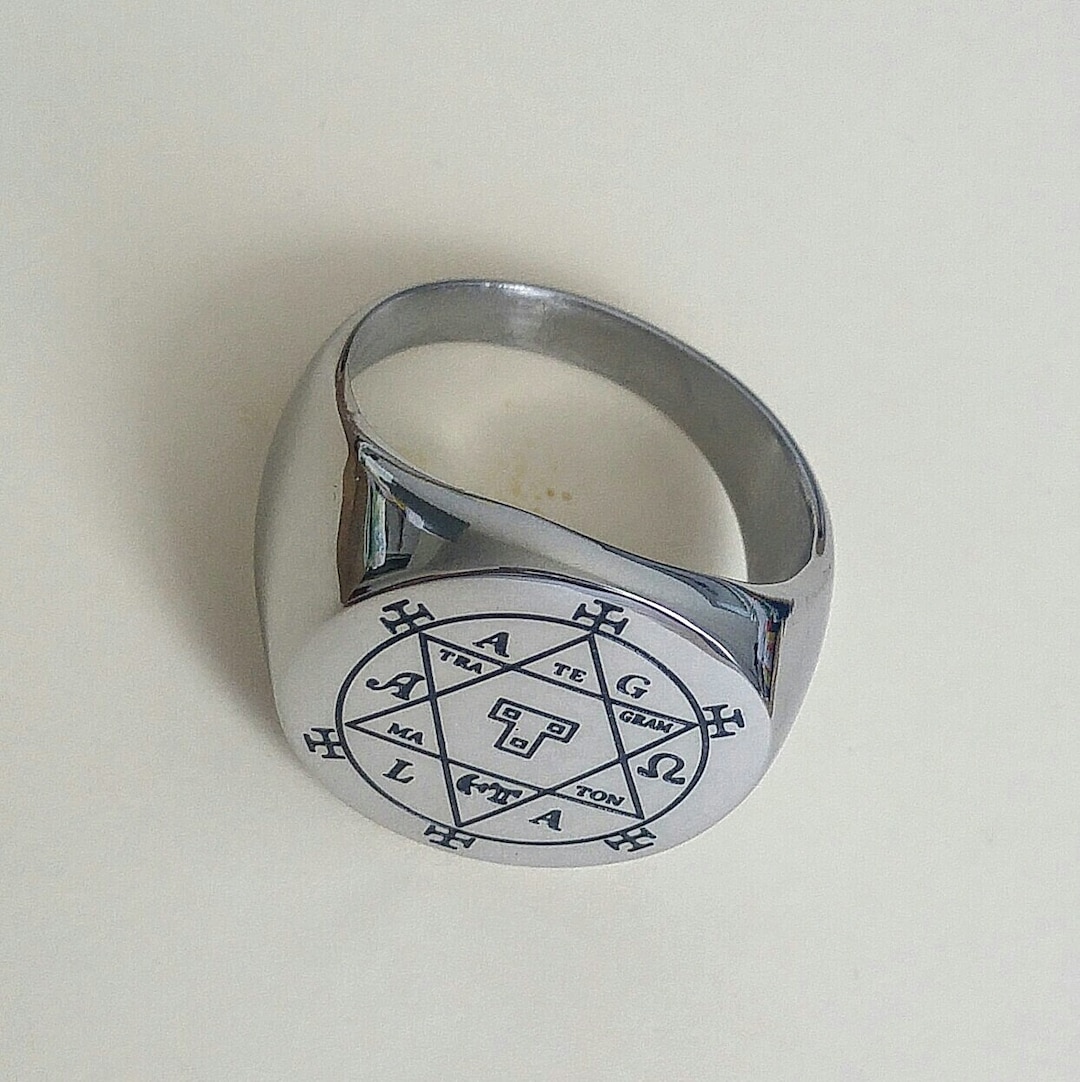 Hexagram of Solomon, Goetia Ring, Witchcraft Protection Amulet, Big ...
