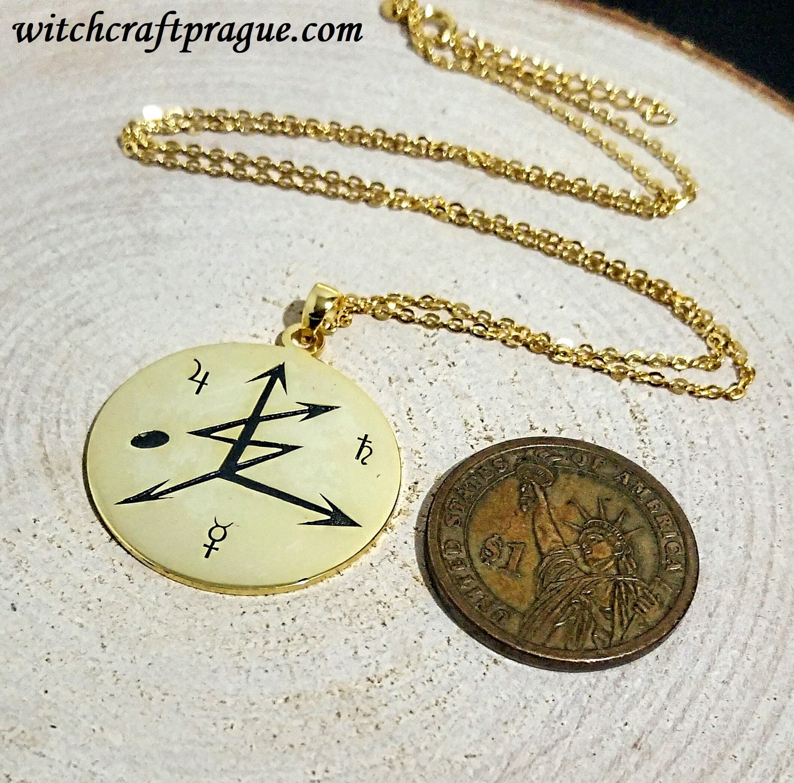 Chaos Magic Ellis Sigil Necklace With Alchemy Symbols - Etsy