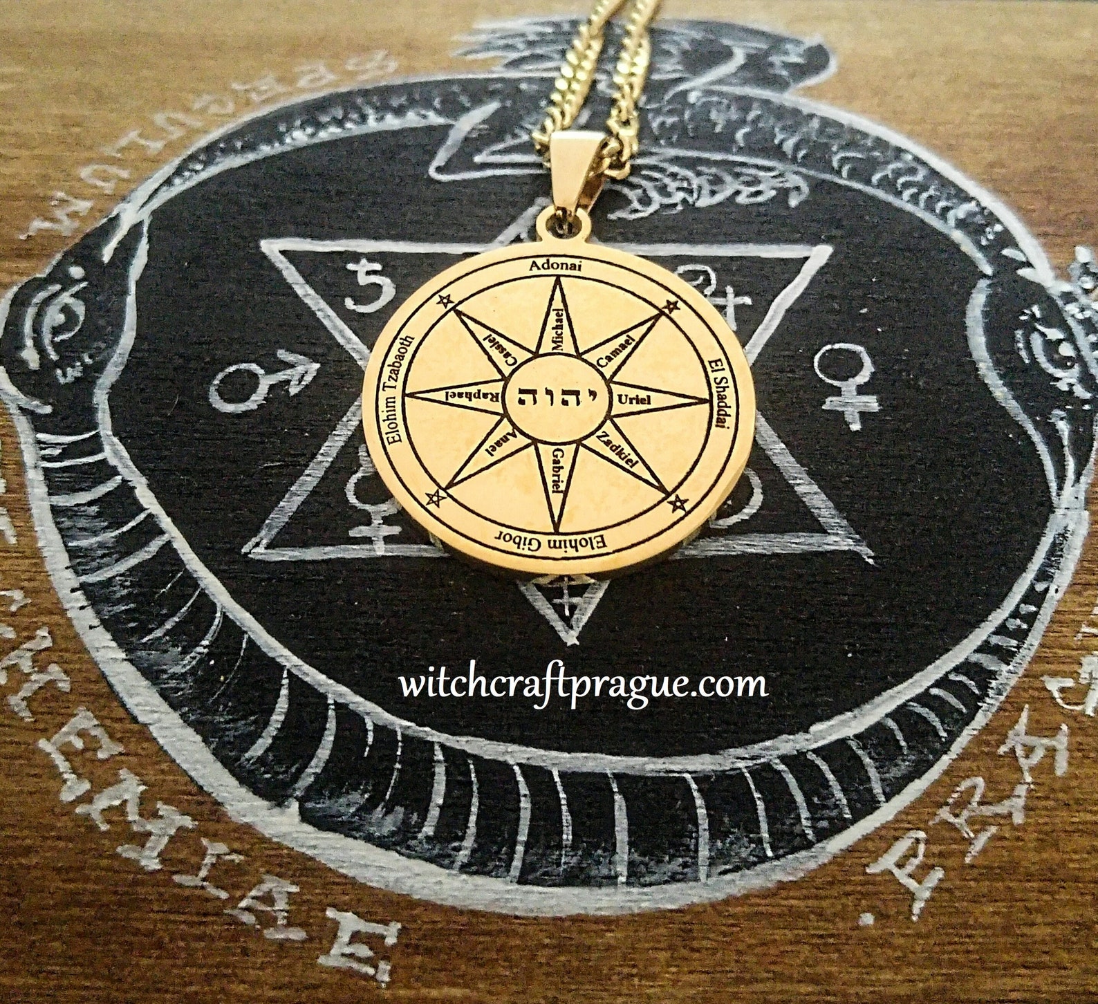 Witchcraft Archangels Necklace Alchemy Amulet Wicca Talisman Name of ...