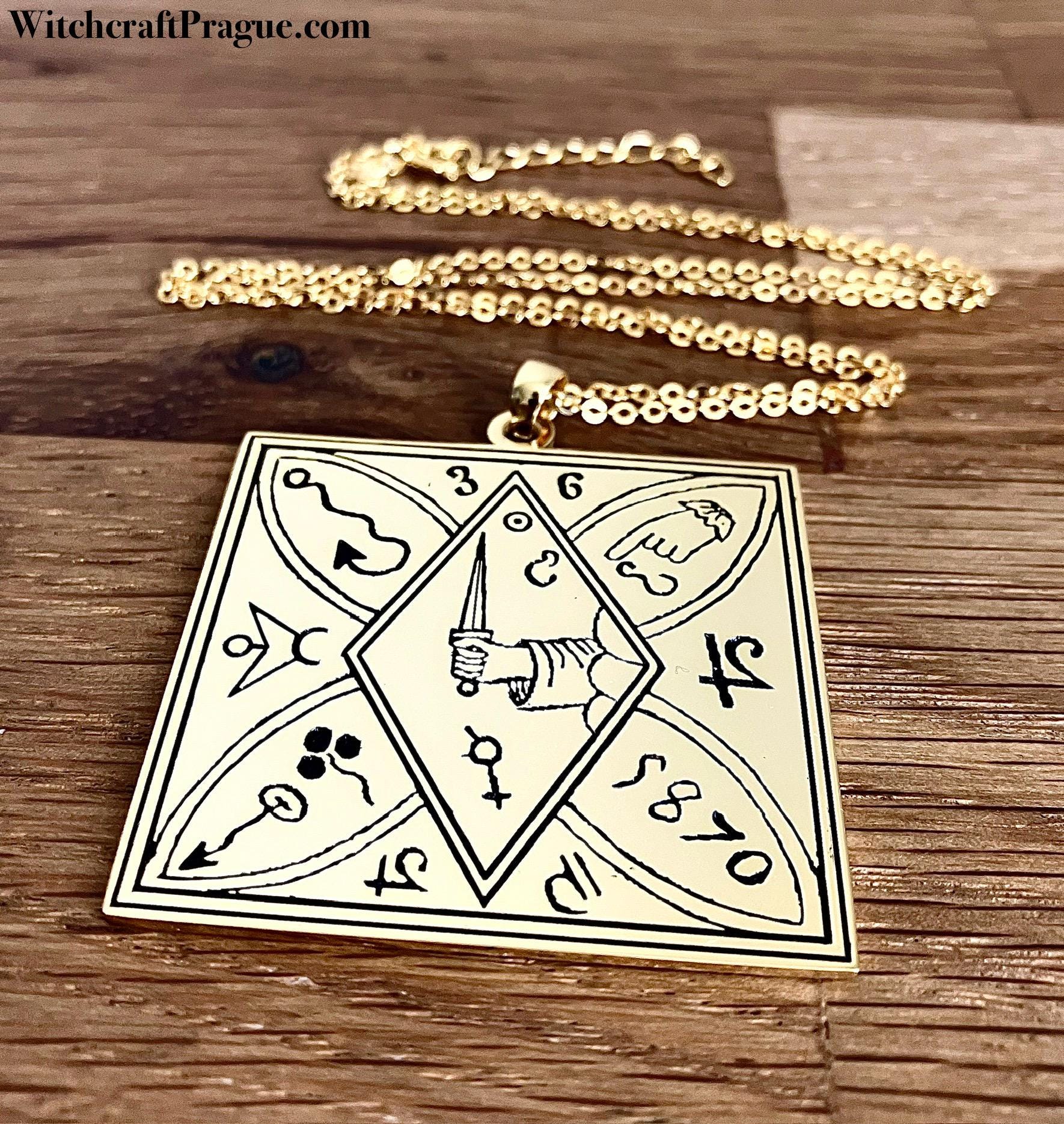 Custom Witchcraft Talisman Pendant, Personalized Money Amulet, Angel ...