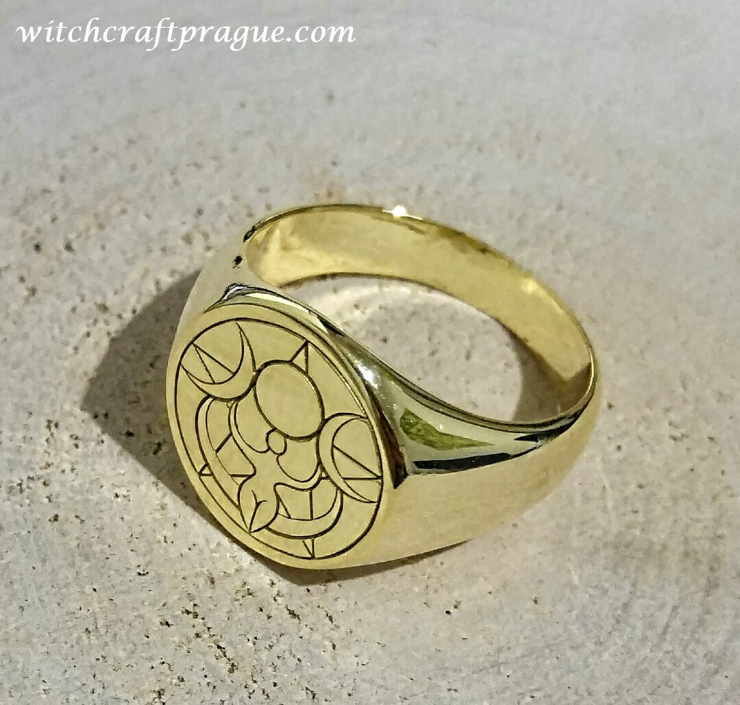 Hecate Ring, Goddess of Witchcraft Sigil Jewelry, Wiccan Protection ...