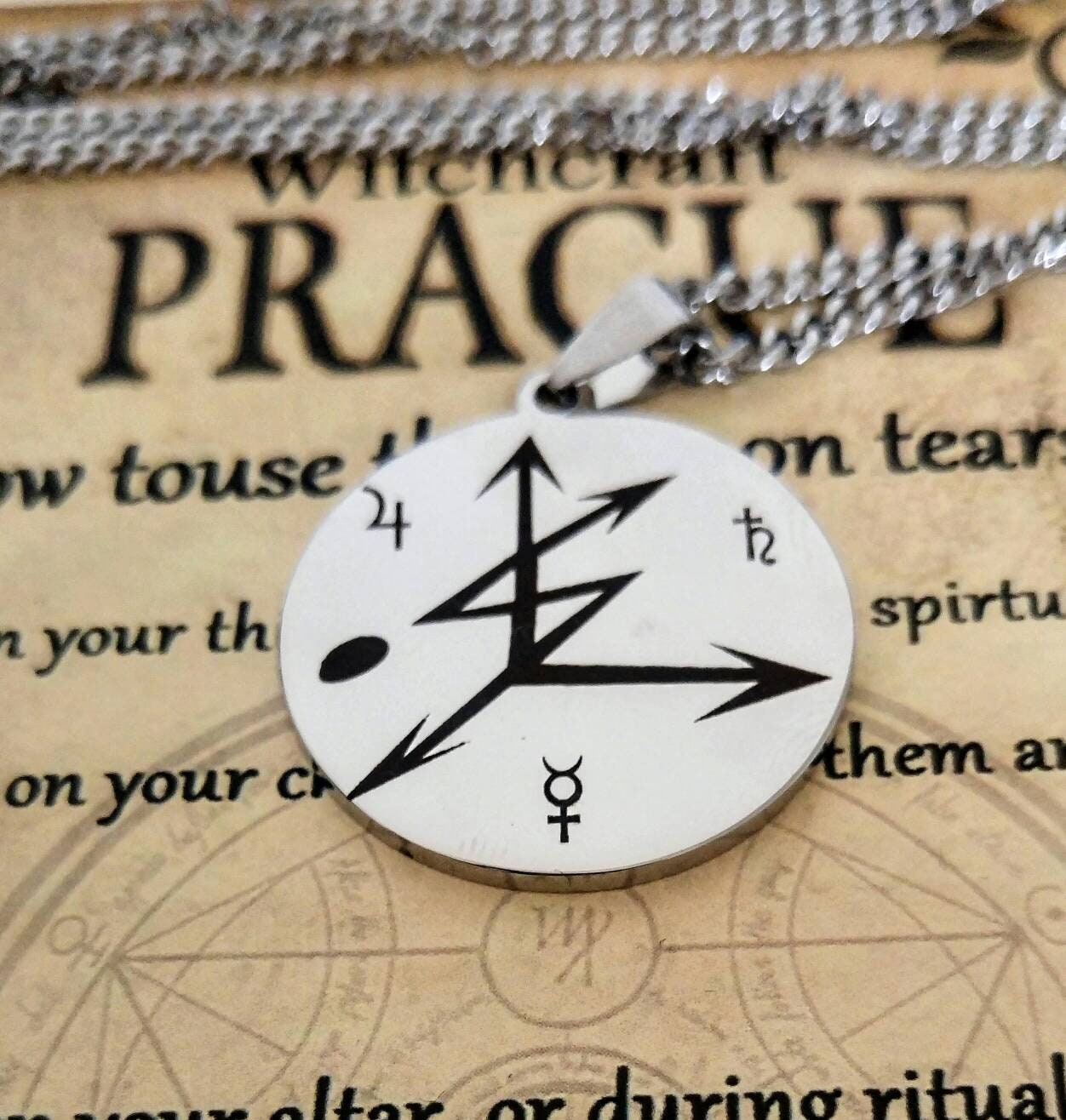 Chaos Magic Ellis Sigil Necklace With Alchemy Symbols - Etsy UK
