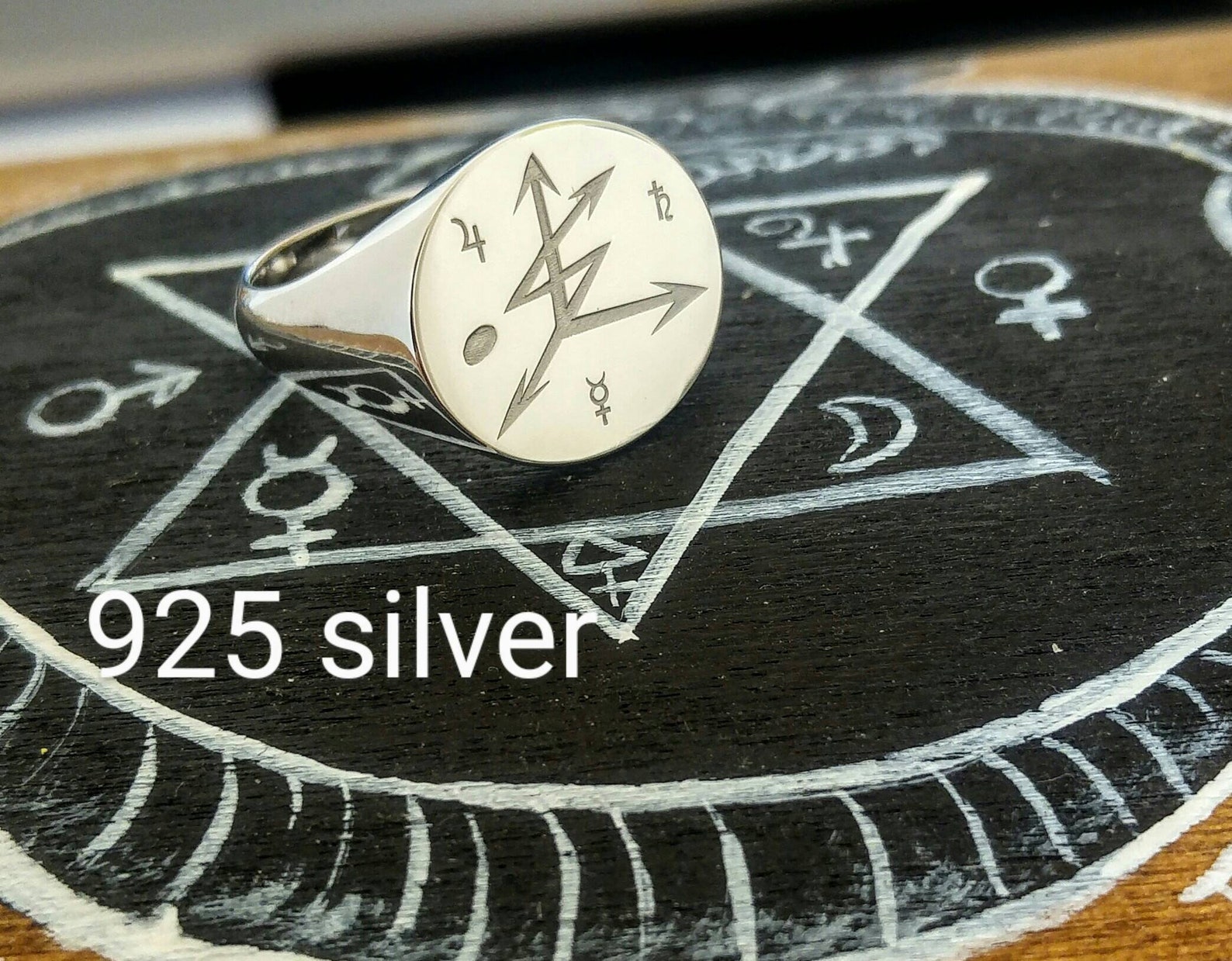 Chaos Magic Ellis Sigil Ring With Alchemy Symbols Witchcraft - Etsy UK