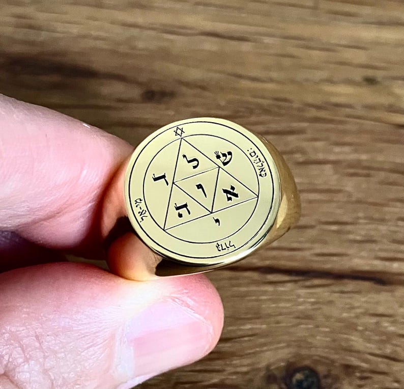 Third Pentacle of Mars Ring, Seal of Solomon Amulet - Etsy