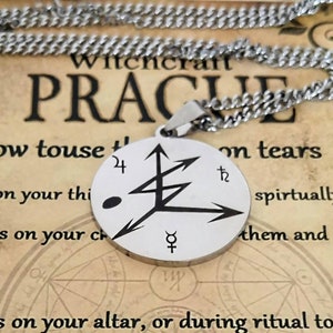Chaos Magic Ellis Sigil Necklace With Alchemy Symbols - Etsy