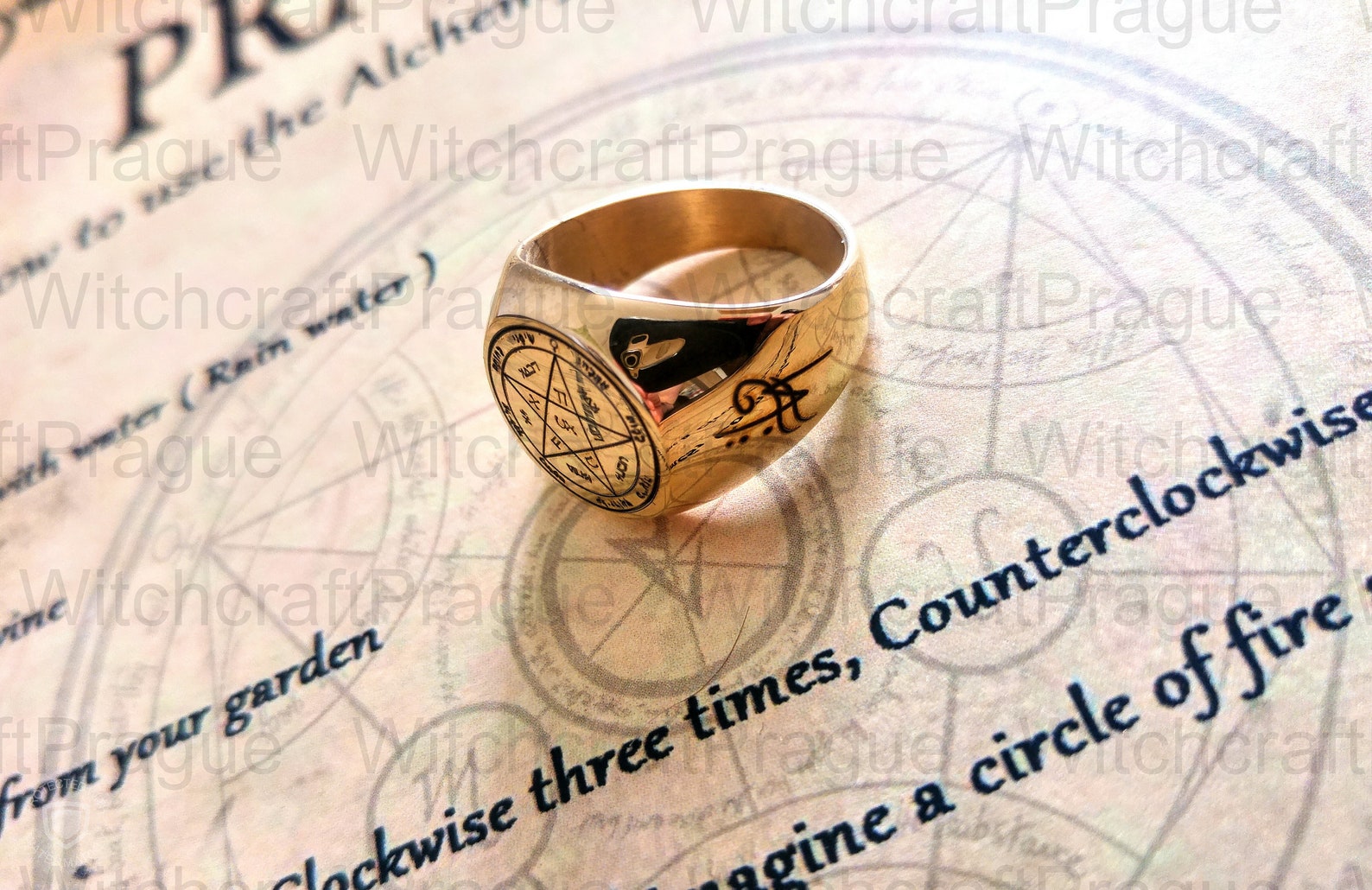 Alchemy Pentacles Ring Sigil of Love Witchcraft Amulet Wicca - Etsy