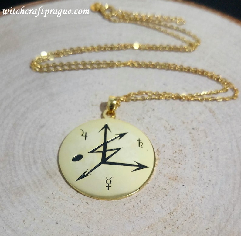 Chaos Magic Ellis Sigil Necklace With Alchemy Symbols - Etsy