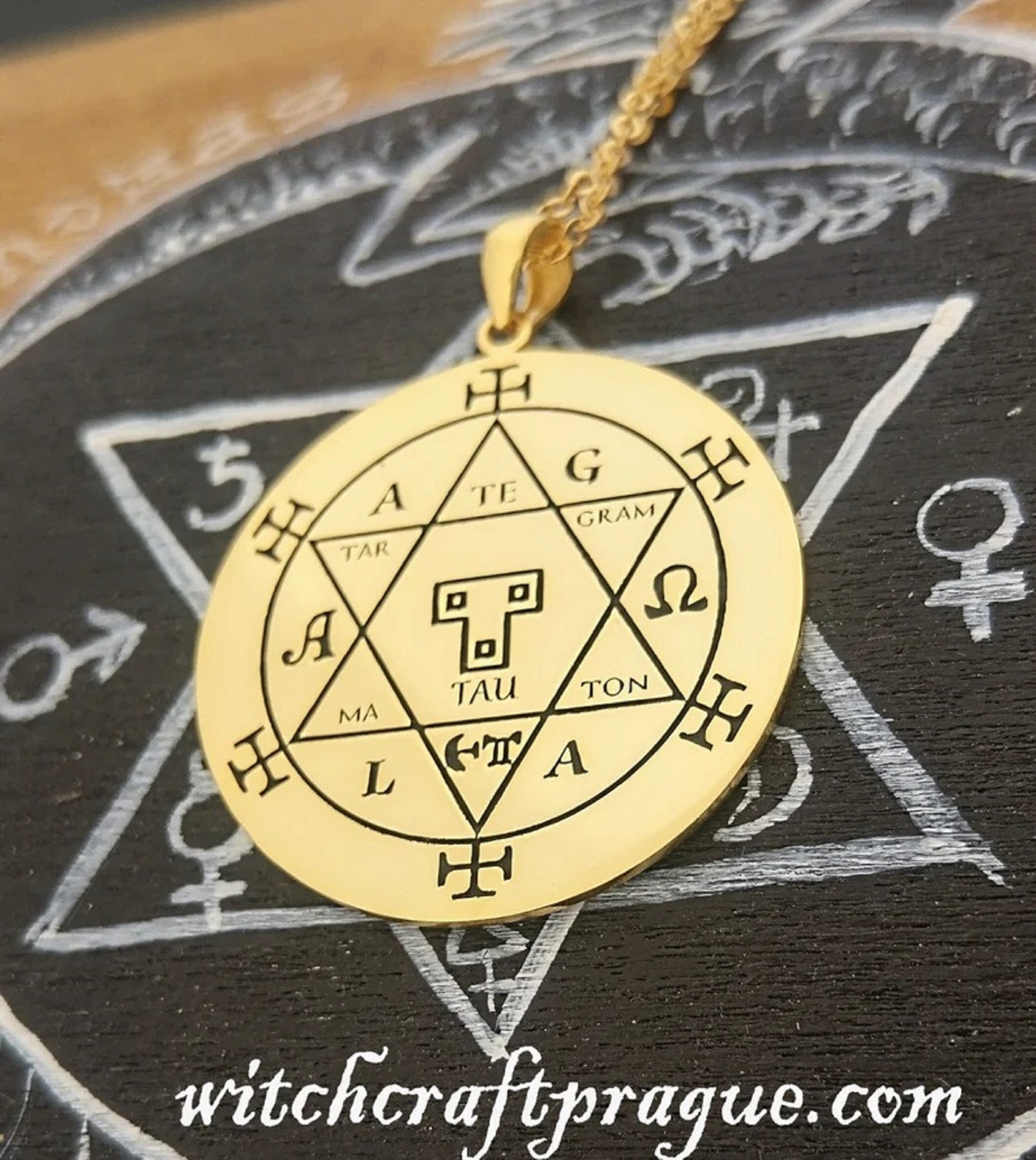 Witchcraft Hexagram of Solomon Goetia Necklace Alchemy - Etsy UK