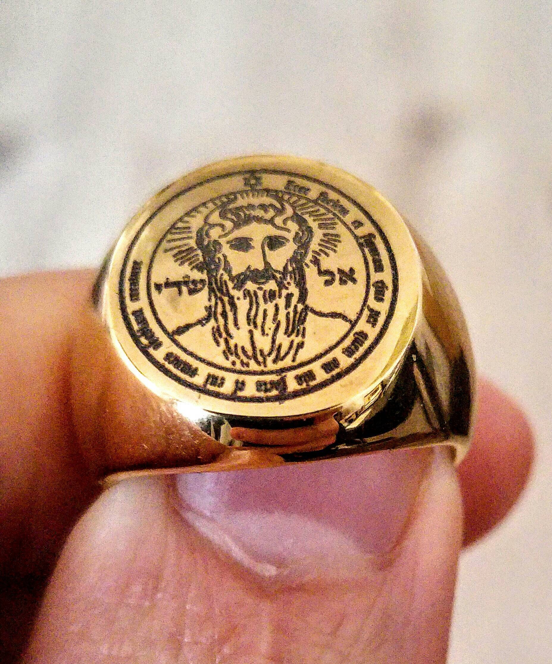 Seal of Solomon First Pentacle of the Sun Lesser Key Ring and Necklace ...
