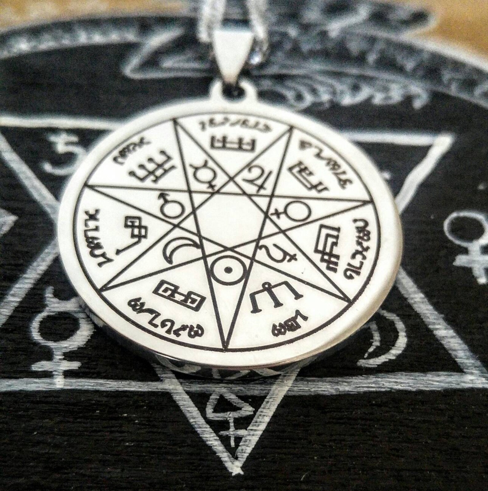 Witchcraft Seven Planetary Seals Necklace Amulet Alchemy - Etsy