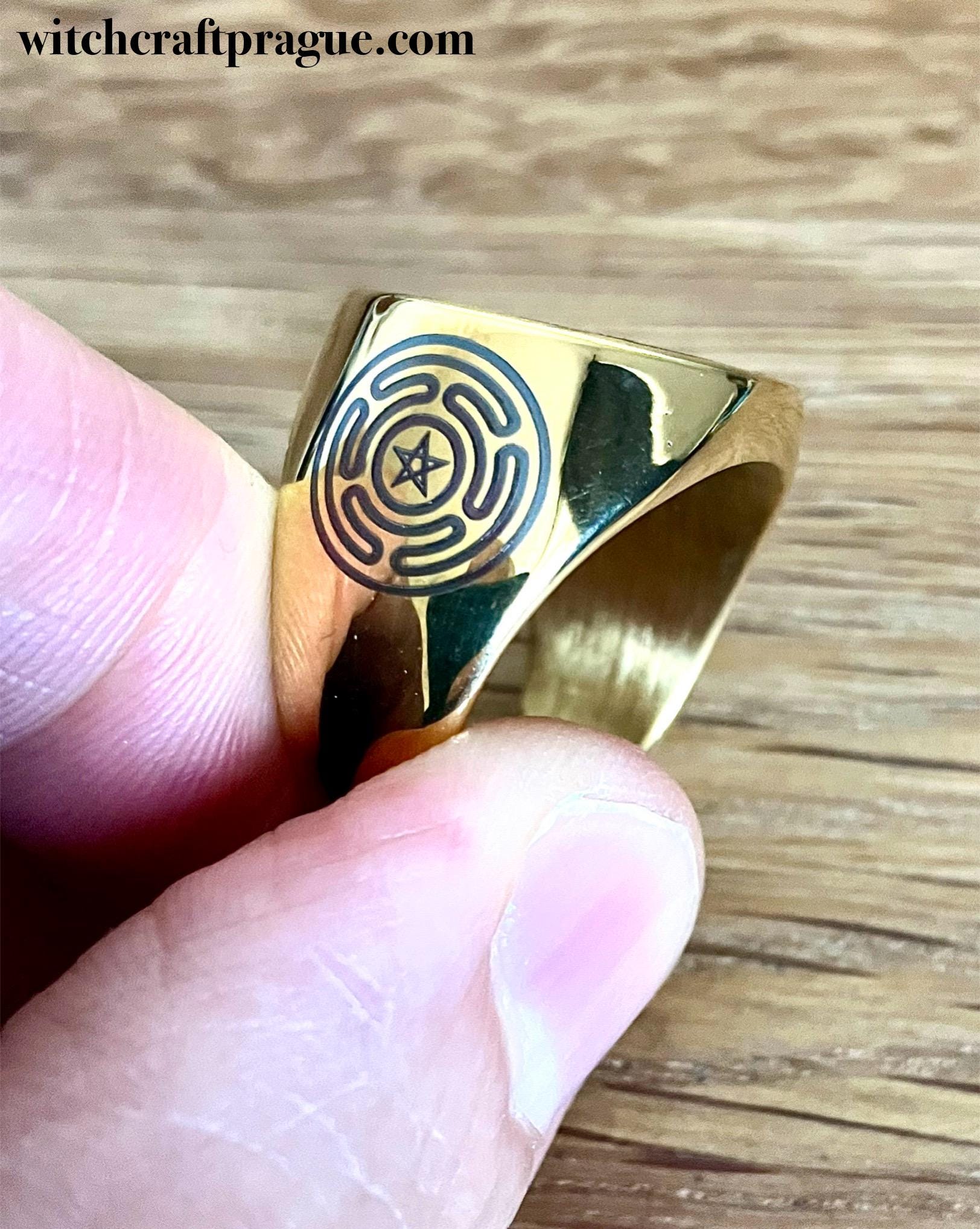 Hecate Triple Moon Goddess Ring, Witchcraft Jewelry, Greek Pagan Amulet ...