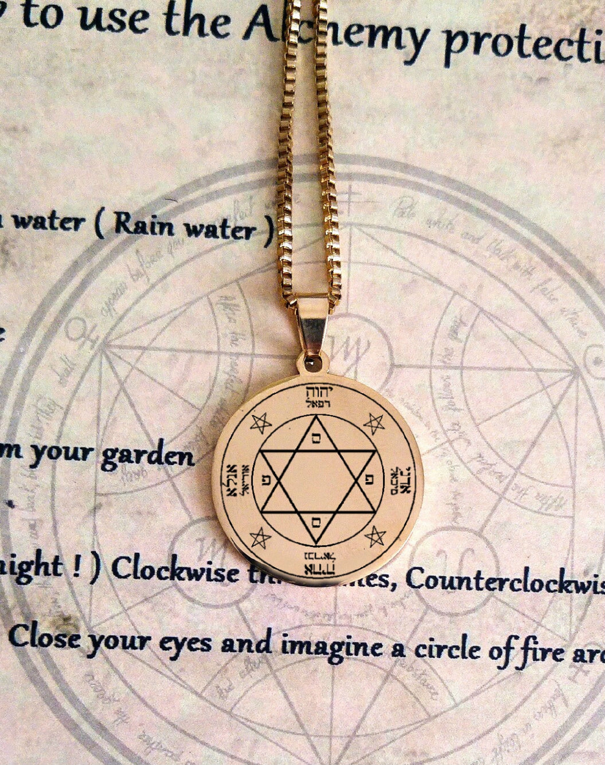 Witchcraft Archangels Necklace Amulet Alchemy Seal Wicca - Etsy