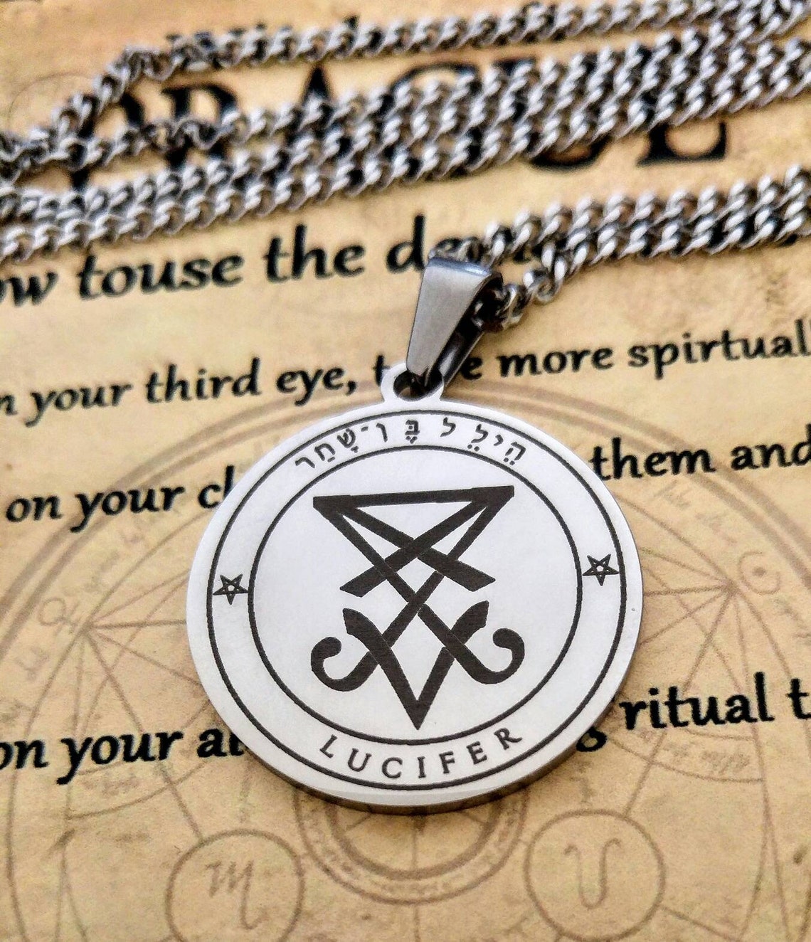 Witchcraft Lucifer Morning Star Sigil Necklace Talisman - Etsy