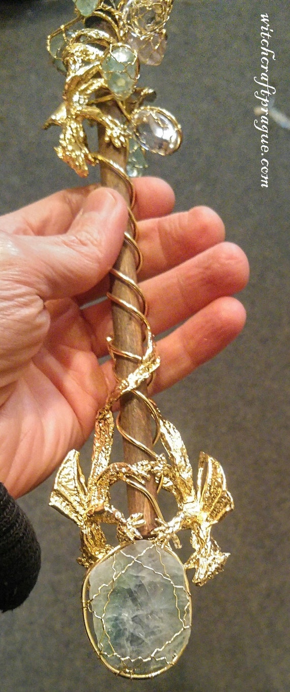 Witchcraft Magic Wand Hadmade Gold Plated - Etsy