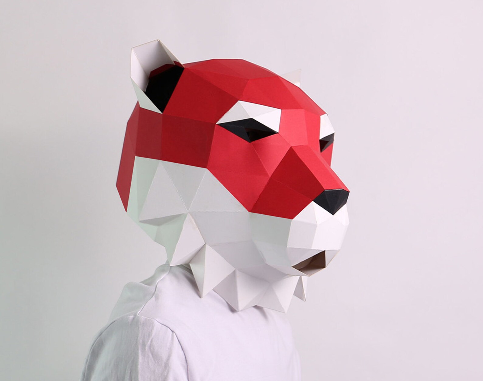 DIY tiger Mask 3D Paper Craft Template Halloween Mask | Etsy