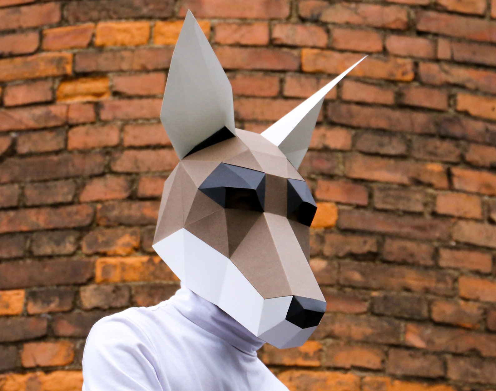 DIY kangaroo paper face mask template printable papercraft | Etsy