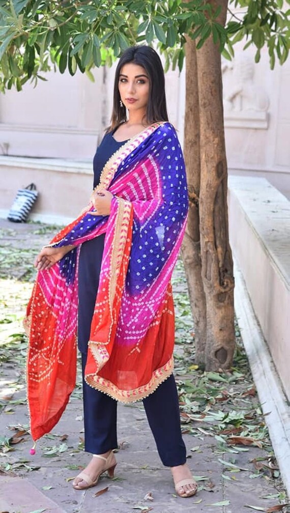 Gota Patti And Mirror Work Red Color Indian Saree Traditional Silk