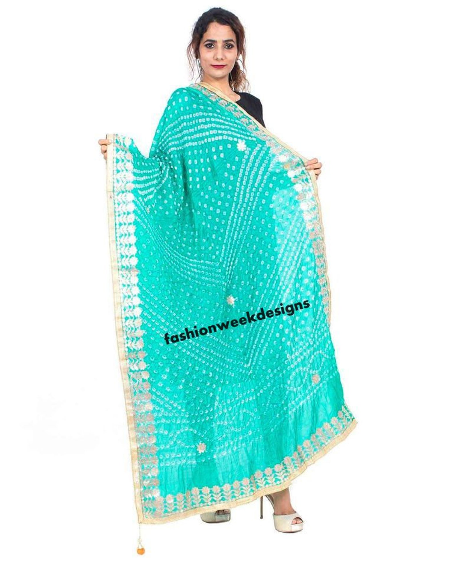 Jaipuri Bandhani Dupattas for Womens Art Silk Bandhej Dupatta - Etsy