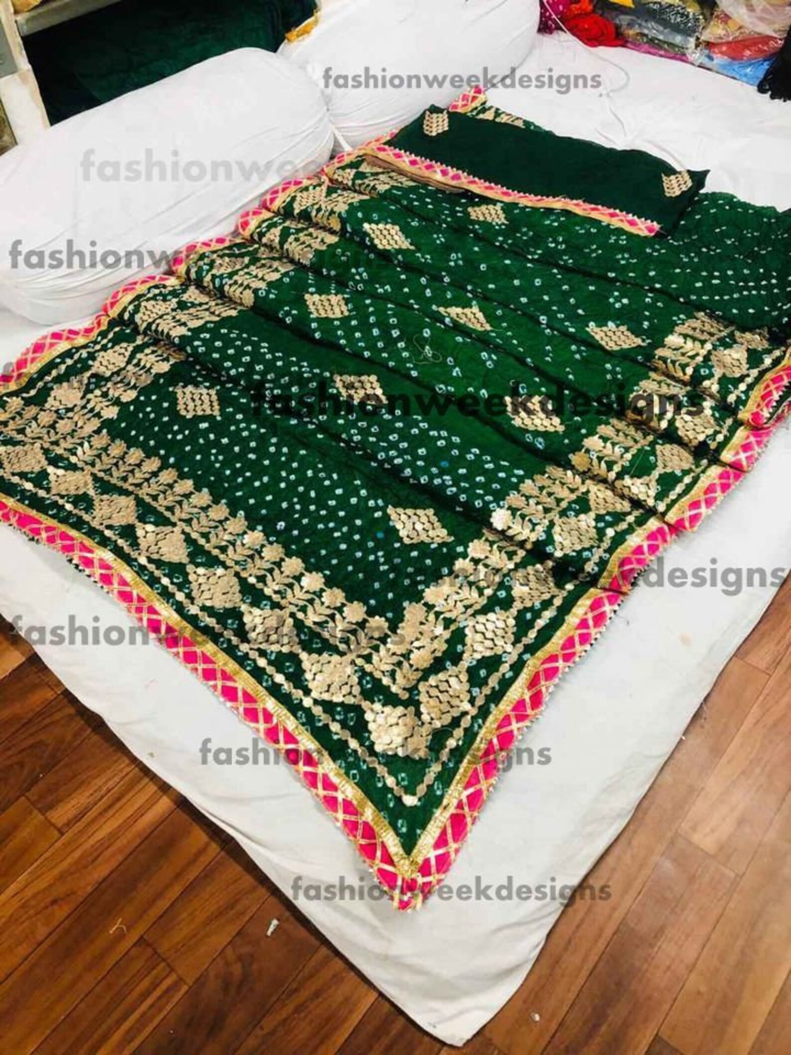 New Fancy Bandhej Designer Chundari Indian Jaipuri Bridal - Etsy