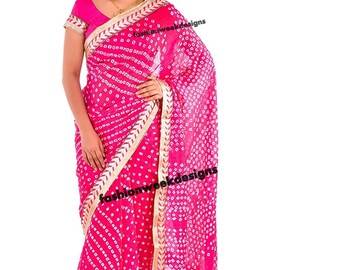 New Fancy Bandhej Designer Chundari Indian Jaipuri Bridal | Etsy