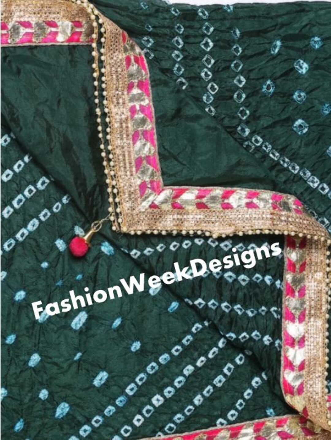 Traditional Rajasthani Green Color Bandhej Bandhani Womens - Etsy