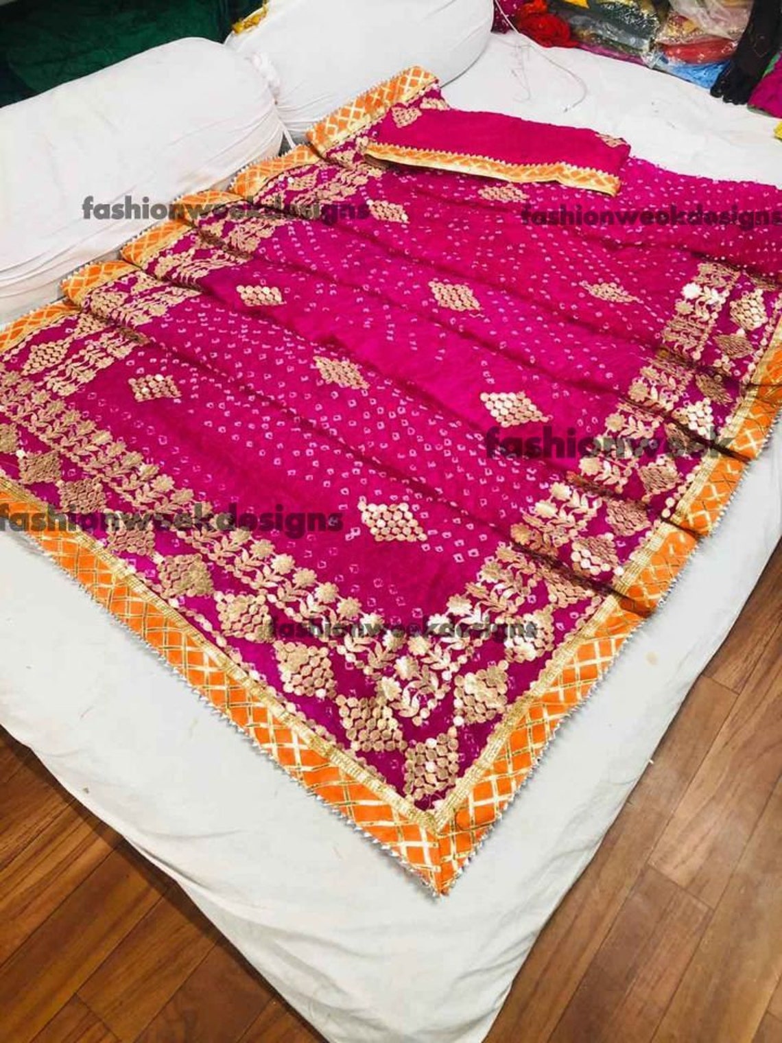 New Fancy Bandhej Designer Chundari Indian Jaipuri Bridal - Etsy