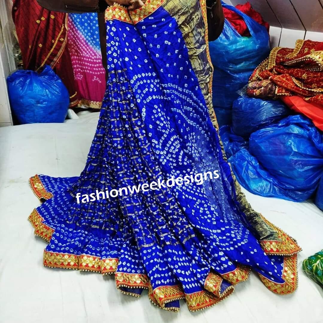 Indian Saree Traditional Saree Silk Bandhej Saree Rajasthani Bandhani