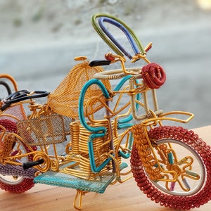 Rainbow Wire Sculpture Motorcycle Model Bike, Gift for Motorcycle ...