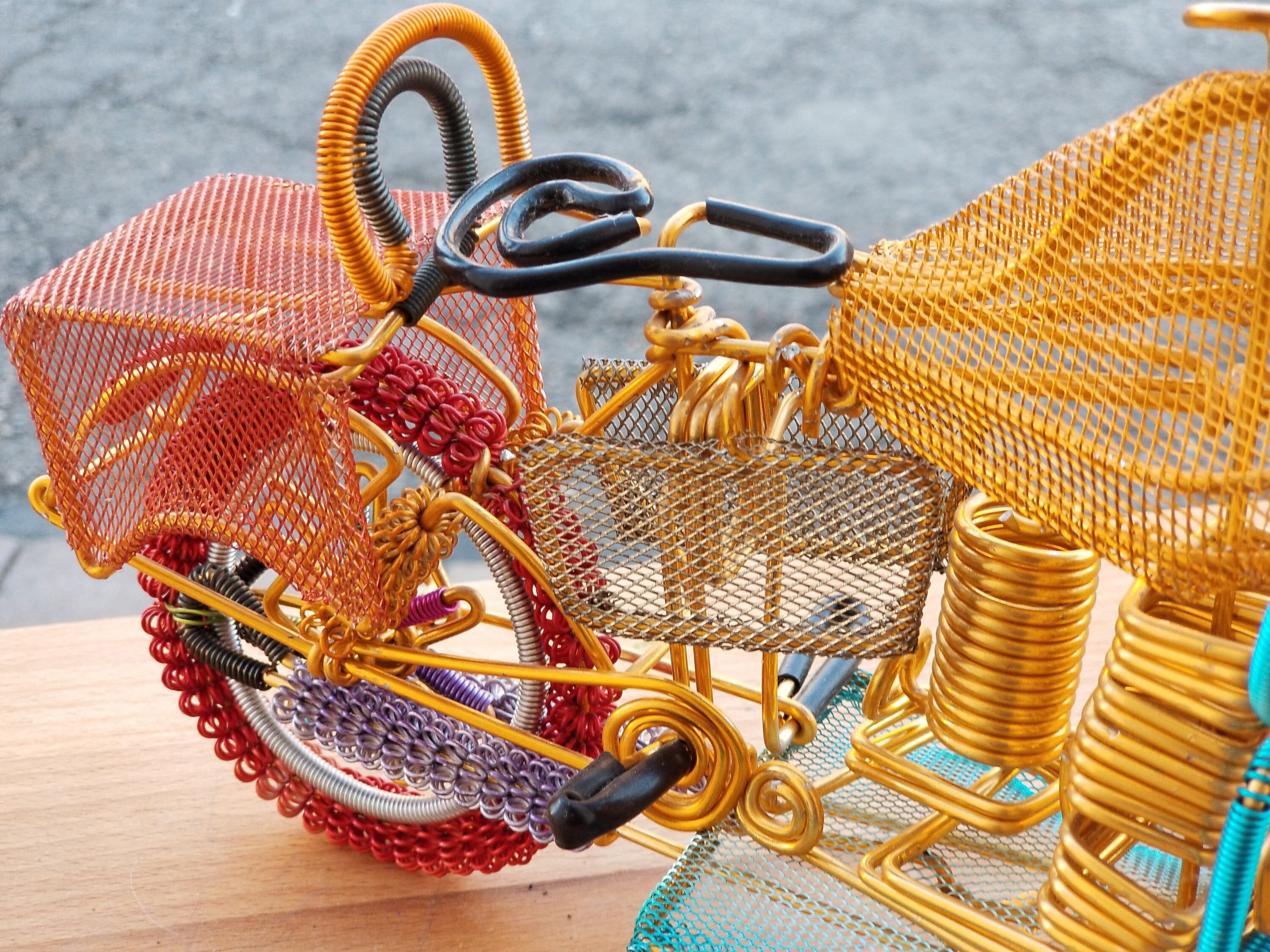 Rainbow Wire Sculpture Motorcycle Model Bike, Gift for Motorcycle ...