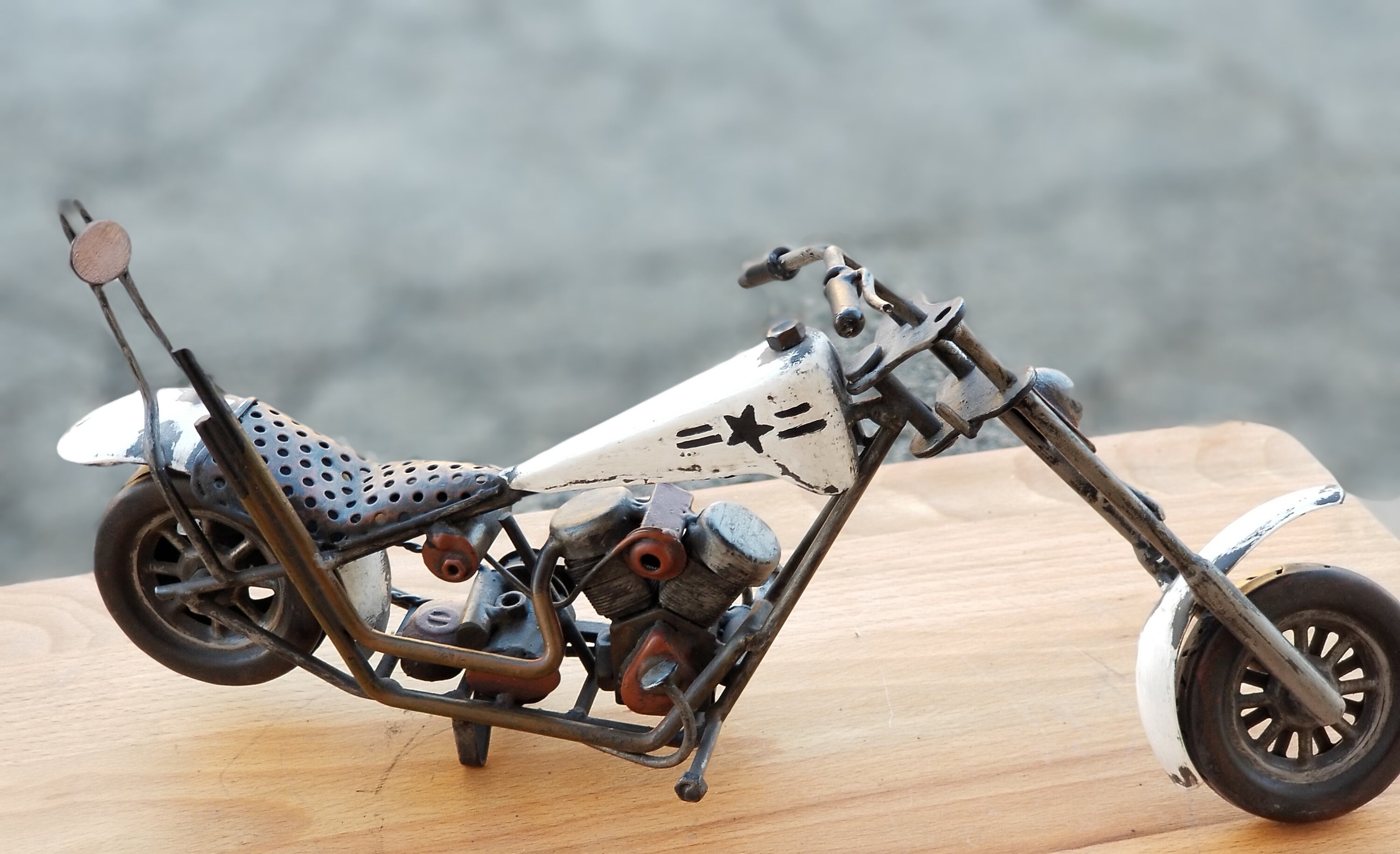 Collectible Easy Rider Model Motorcycle, Model Metal Scuplture, Gift ...